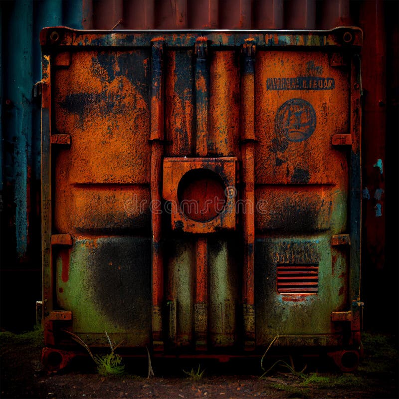 Large Port Rusty Container - AI Generated Image Stock Illustration ...