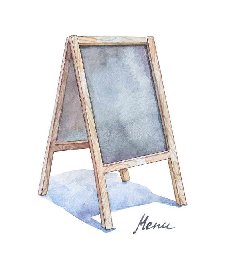 Large Portable Menu Black Empty Board Stock Image - Image of large ...