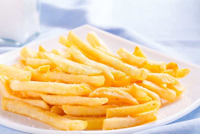 Large Portion of French Fries on a Plate Stock Photo - Image of french ...