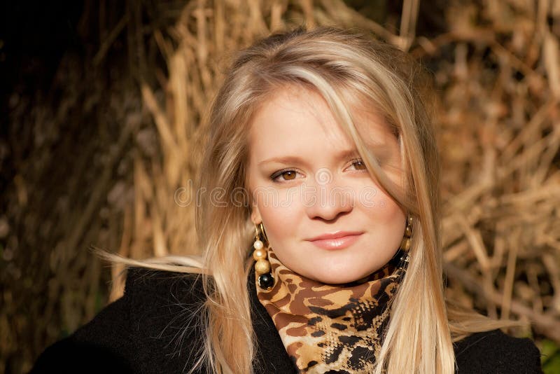 Large Portrait of Beautiful Girl Stock Image - Image of illuminated ...