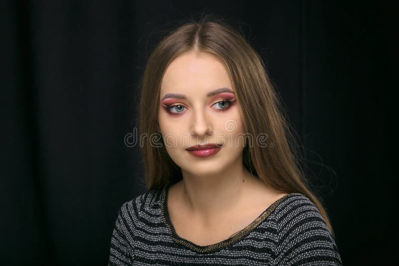 A Large Portrait of a Beautiful White Girl. Stock Photo - Image of ...
