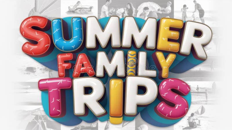 A Large Poster with the Words Summer Family Trips, AI Stock Image ...