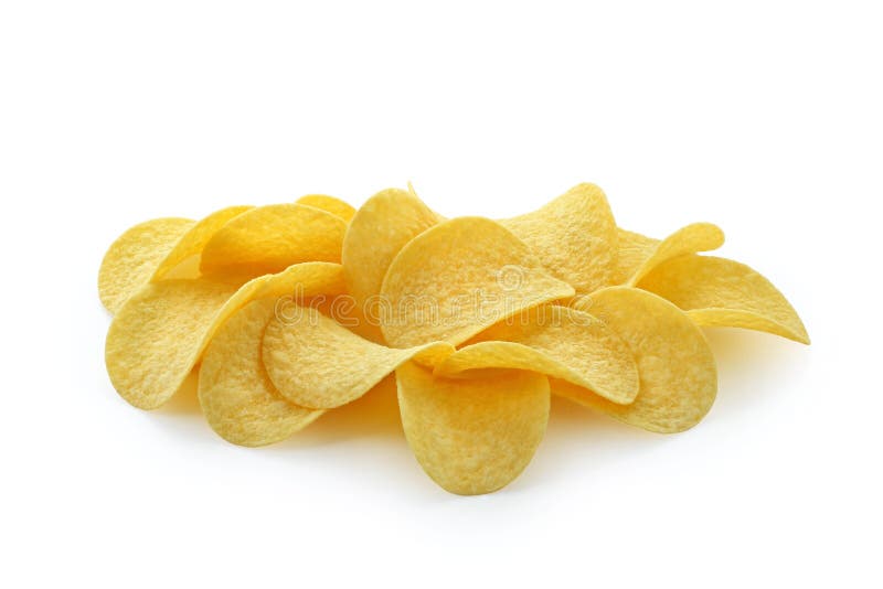 Large Potato Chips on White Background Stock Image - Image of ...