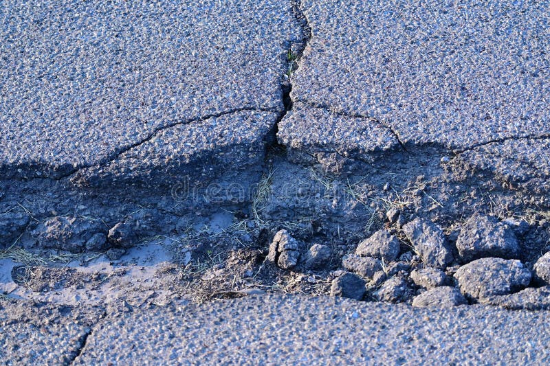 Large Pot Hole Broken Cement Asphalt Roadway Stock Image - Image of ...