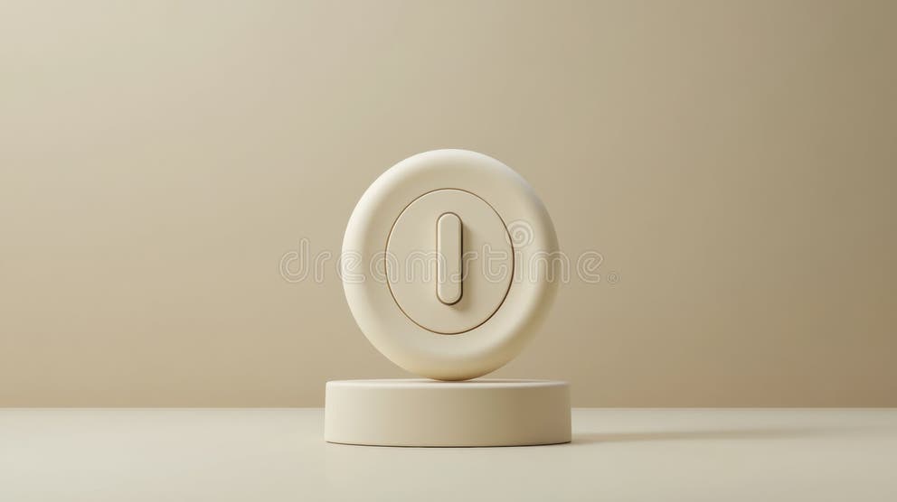 Large Minimalist Power Button Icon Centered on a Neutral Backdrop ...