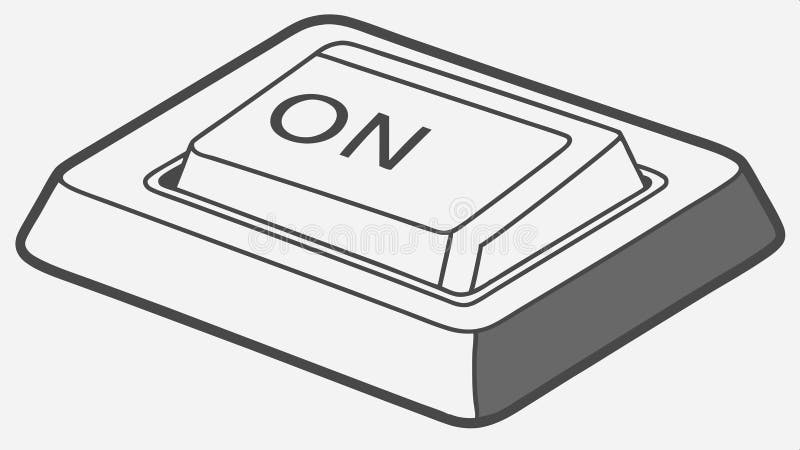 Large on Power Button, Illustrating Activation Switch Vector Design ...