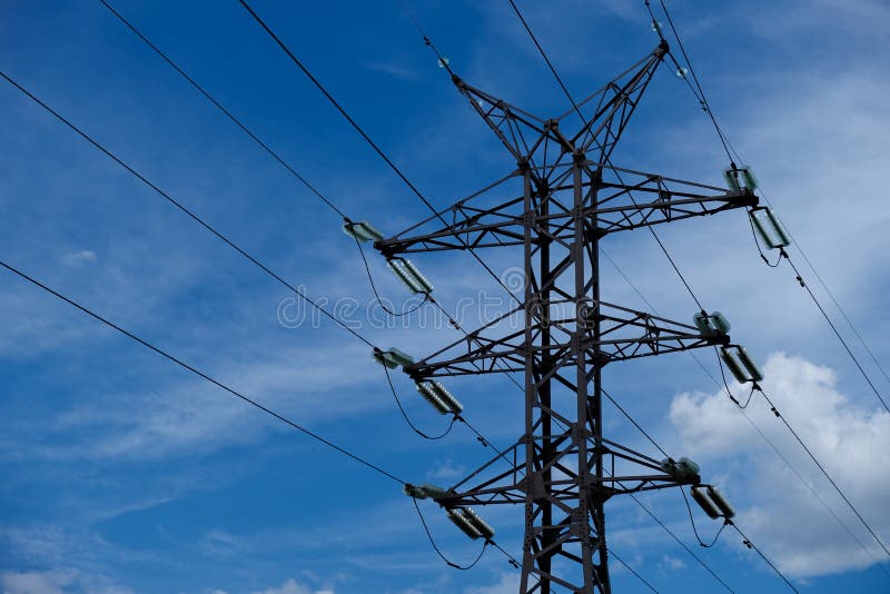 Large Power Line Support for High Voltage Electrical Wires Stock Image ...