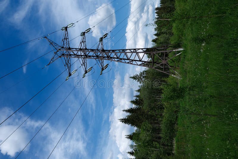 Large Power Line Support for High Voltage Electrical Wires Stock Image ...