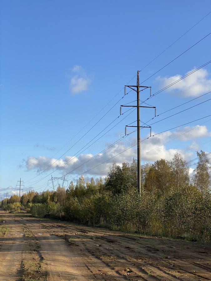 Large Power Line Support for High Voltage Electrical Wires Stock Photo ...
