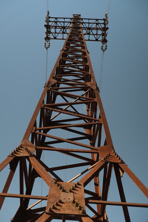 Large Power Line Support for High Voltage Electrical Wires Stock Photo ...