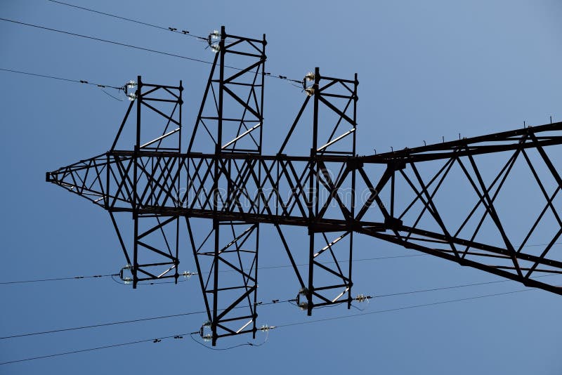 Large Power Line Support for High Voltage Electrical Wires Stock Image ...