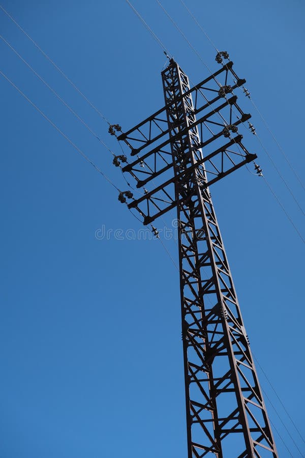 Large Power Line Support for High Voltage Electrical Wires Stock Image ...