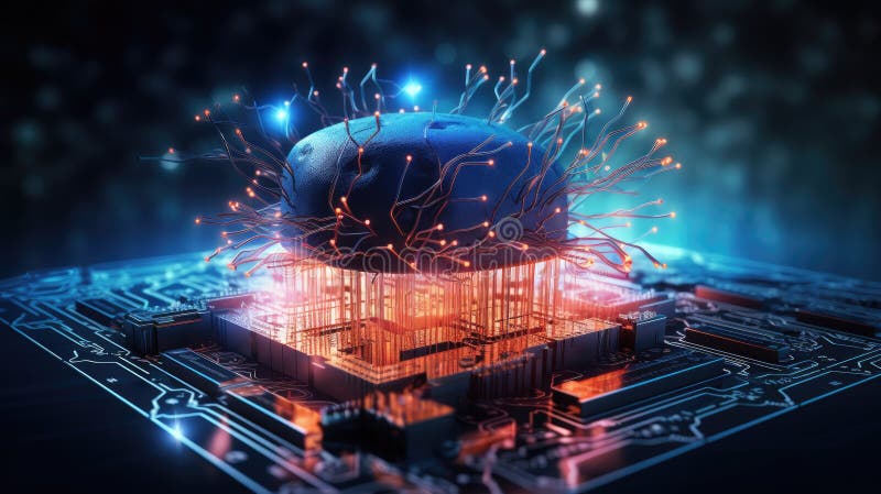 A Large Powerful Super Processor on an Electronic Device Stock ...