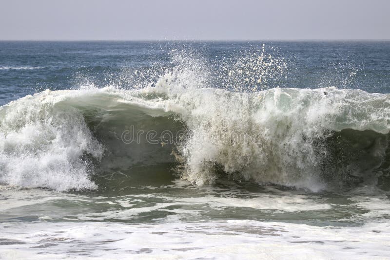 Large Powerful Wave Curling in the Ocean Stock Image - Image of wave ...