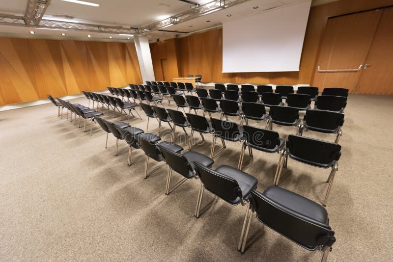 Large Presentation Screen in Modern Conference Hall. Large Presentation ...