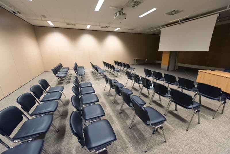 Large Presentation Screen in Modern Conference Hall. Large Presentation ...