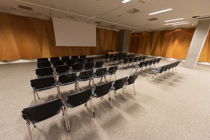 Large Presentation Screen in Modern Conference Hall. Large Presentation ...