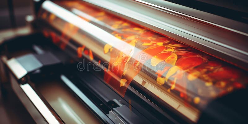 A Large Print Machine with a Roll of Fabric on it. Perfect for Textile ...