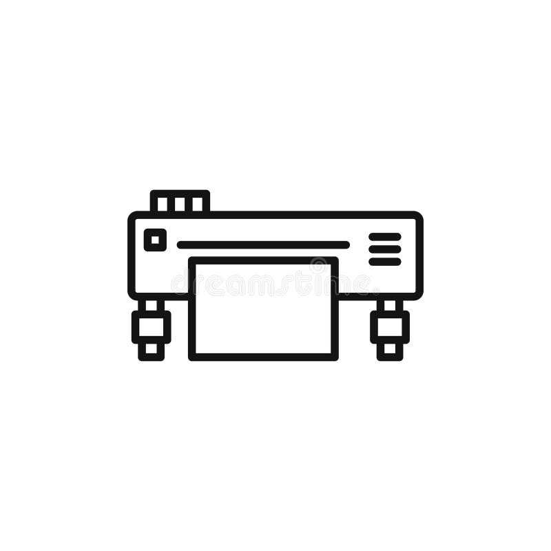 Large Printer Icon Symbol on White Background Stock Vector ...