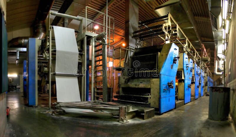 Large printing press stock image. Image of printer, news - 5812873