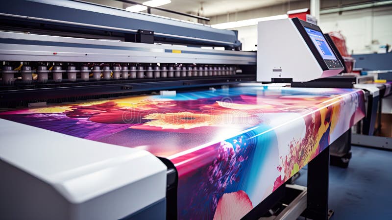 Large printing technology stock illustration. Illustration of banners ...