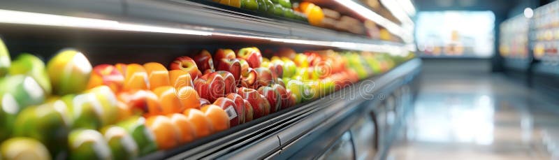 A Large Produce Section in a Grocery Store Stock Illustration ...