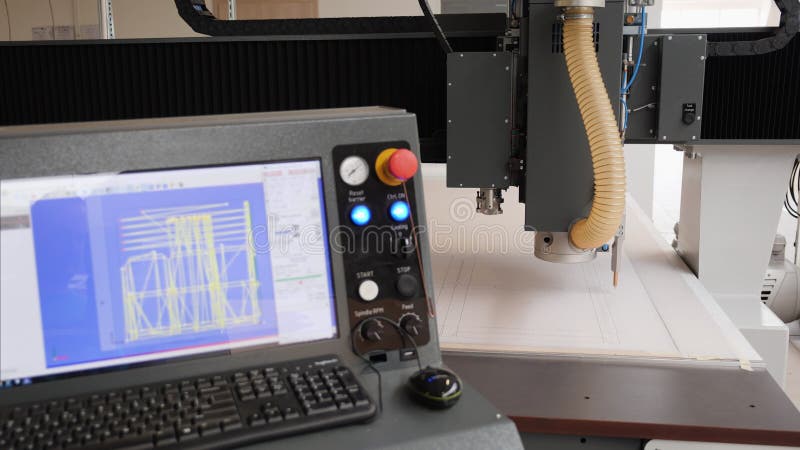 Large Professional Flatbed Cutter-plotter Operating in Industrial ...