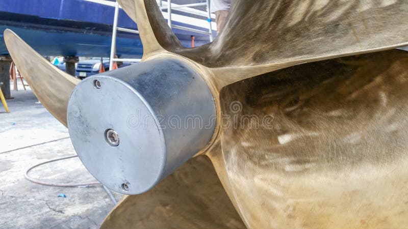 Large Propeller Anode Fitted To Propellers Stock Image - Image of zinc ...