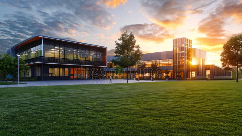 Grand Public School Campus: Modern Educational Facility, Expansive ...