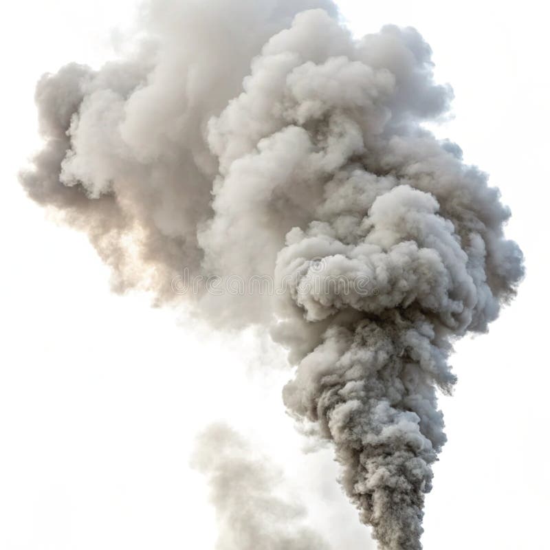 Large Puff of Smoke Isolated on Black Background Stock Illustration ...