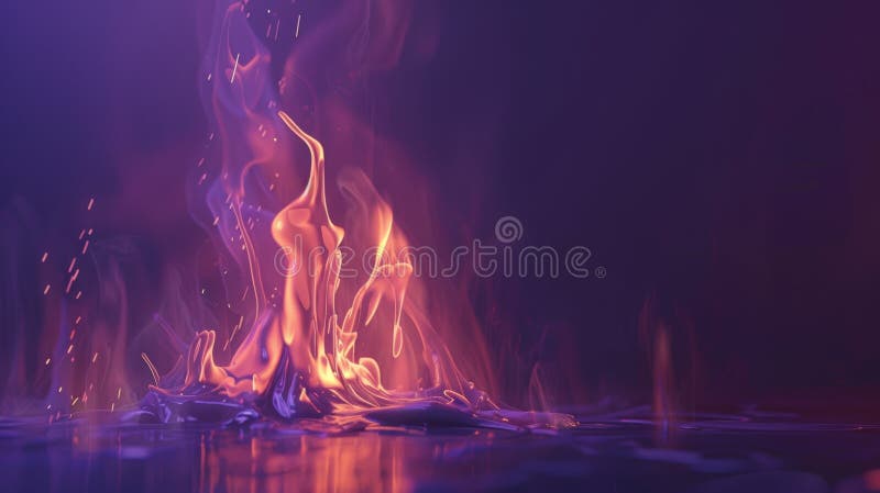 Large Purple Fire on Purple Background Stock Illustration ...