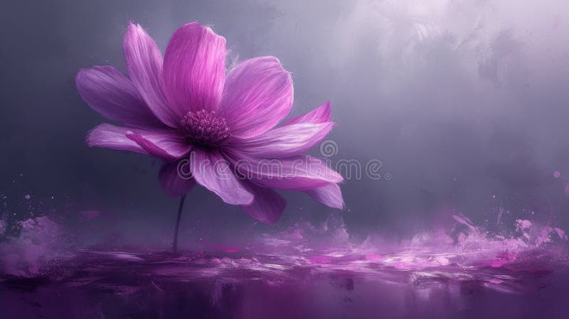 Large Purple Flower on Purple Surface Stock Photo - Image of plant ...