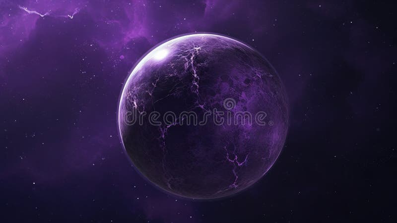 A Large Purple Object in the Middle of a Space Filled with Stars Stock ...