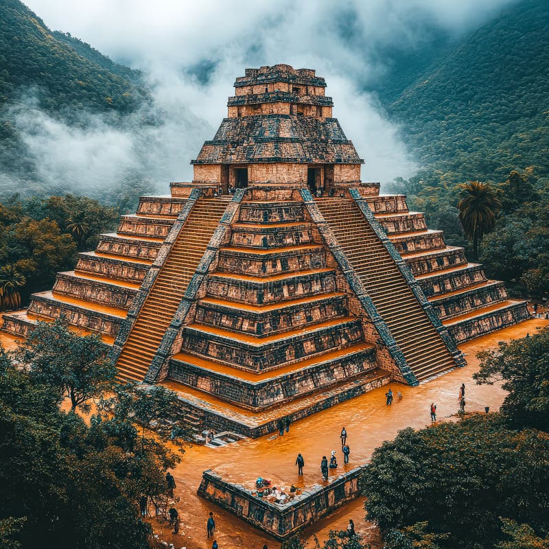 Large Pyramid with People Walking Around it Stock Image - Image of ...