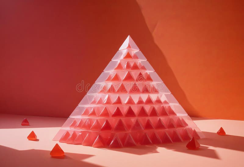 A Large Pyramid-shaped Stack of Various Pink and Red Gummy Candies ...