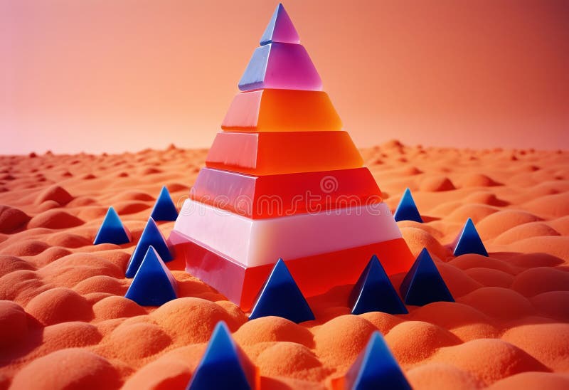 A Large Pyramid-shaped Stack of Various Pink and Red Gummy Candies ...