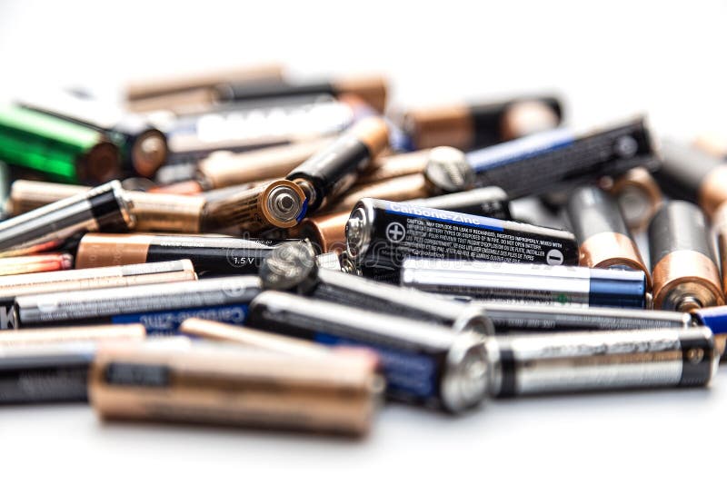 A Pile of Batteries are Stacked on Top of Each Other Editorial ...
