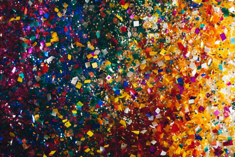 A Large Quantity of Colorful Confetti is Scattered on a Plain Black ...