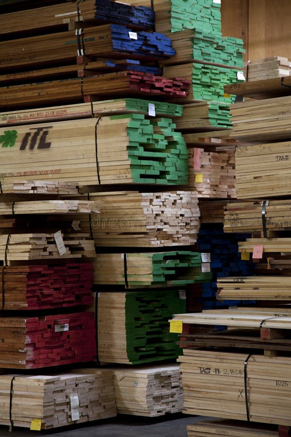 Large Quantity of Wooden Plywood Stored in Warehouse Stock Image ...