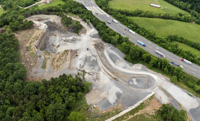 Large Quarry with Processing Plant for Crushed Stone. Extracting of ...