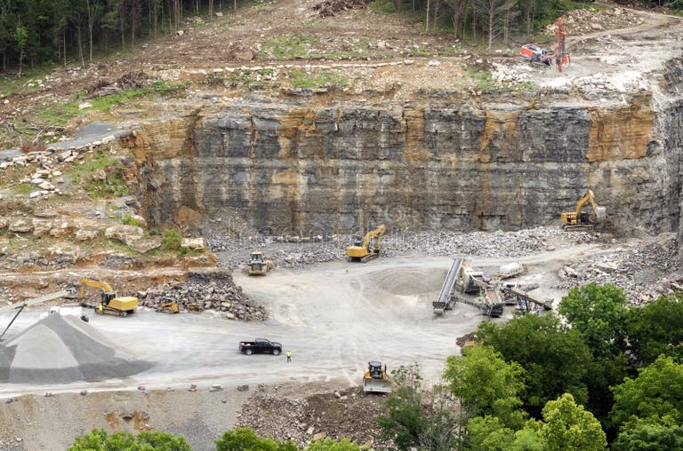 Large Quarry with Processing Plant for Crushed Stone. Extracting of ...