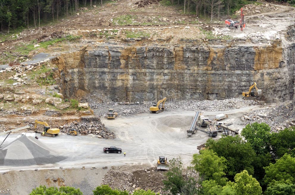 Large Quarry with Processing Plant for Crushed Stone. Extracting of ...