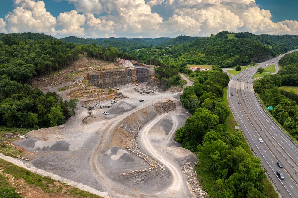 Large Quarry with Processing Plant for Crushed Stone. Extracting of ...