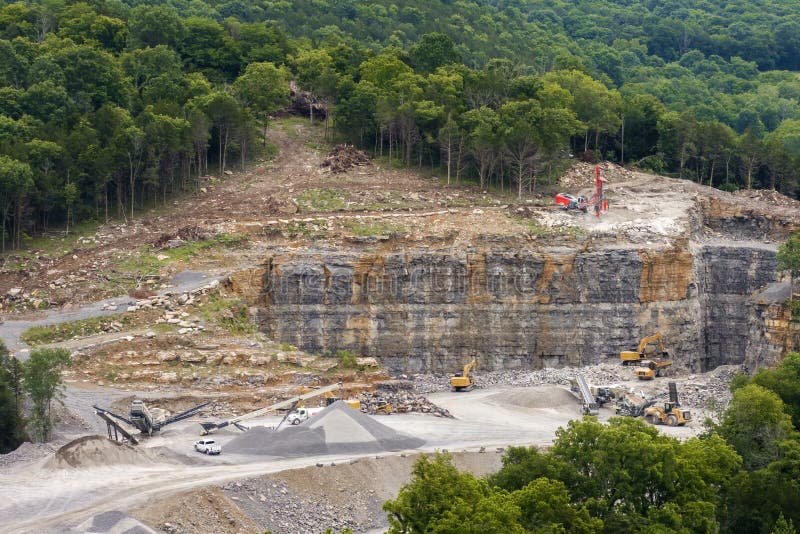 Large Quarry with Processing Plant for Crushed Stone. Extracting of ...