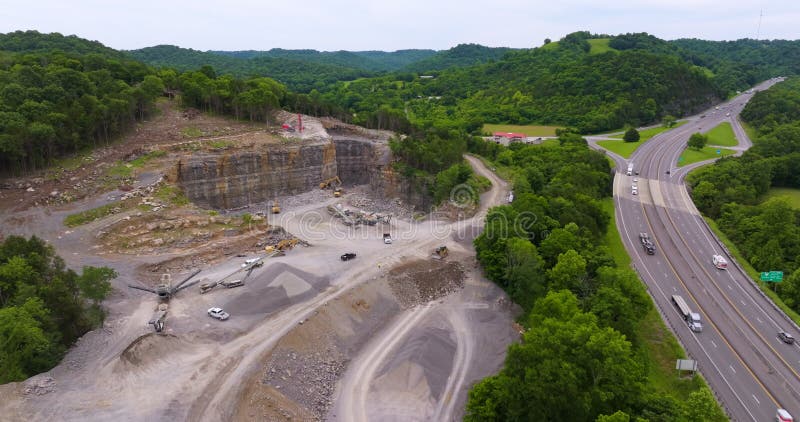 Large Quarry with Processing Plant for Crushed Stone. Extracting of ...