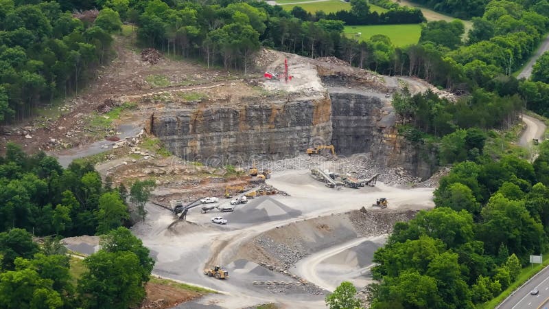 Large Quarry in the Middle of a Field Mining of Construction Materials ...