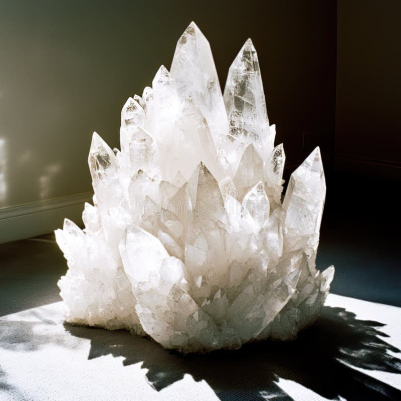 A Large Quartz Cluster Isolated on Dark Background Stock Illustration ...