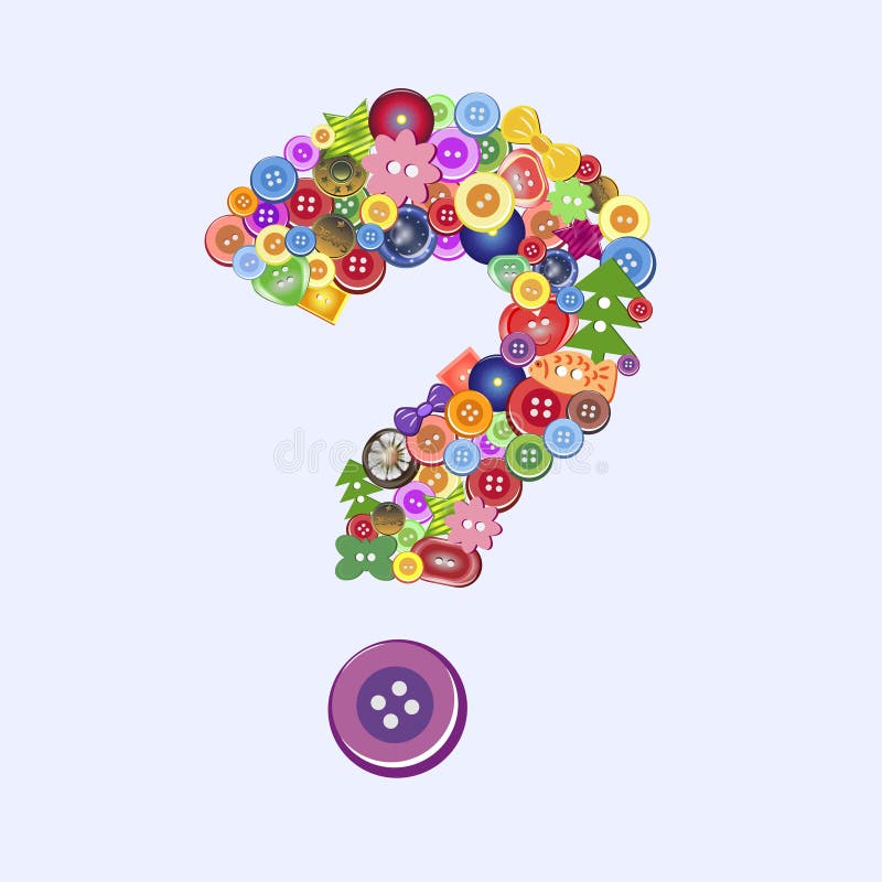 Large Question Mark. Cartoon Buttons Vector Concept Stock Vector ...