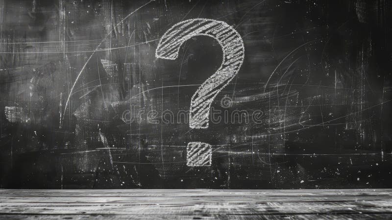 A Large Question Mark Drawn in Chalk on a Blackboard. Stock Photo ...