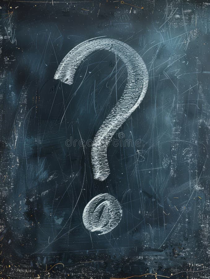 A Large Question Mark Drawn in Chalk on a Dark Chalkboard. Stock Image ...